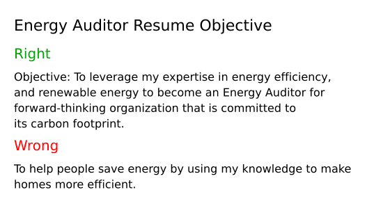 Top 18 Energy Auditor Resume Objective Examples | ResumeCat