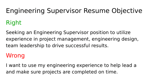 Top 17 Engineering Supervisor Resume Objective Examples