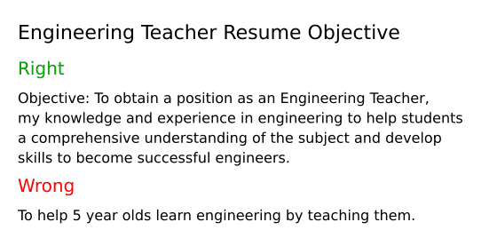 Top 16 Engineering Teacher Resume Objective Examples