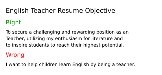 Top 18 English Teacher Resume Objective Examples | ResumeCat