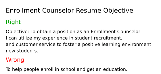 Top 16 Enrollment Counselor Resume Objective Examples