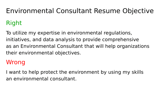 Top 17 Environmental Consultant Resume Objective Examples