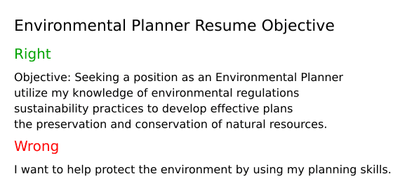 Top 16 Environmental Planner Resume Objective Examples
