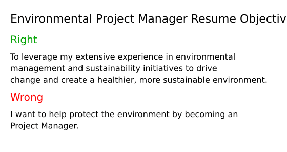 Top 18 Environmental Project Manager Resume Objective Examples