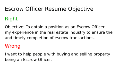 Top 16 Escrow Officer Resume Objective Examples | ResumeCat