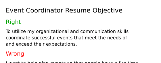 Top 16 Event Coordinator Resume Objective Examples