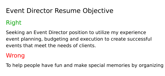 Top 17 Event Director Resume Objective Examples | ResumeCat