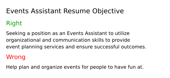 Top 18 Events Assistant Resume Objective Examples