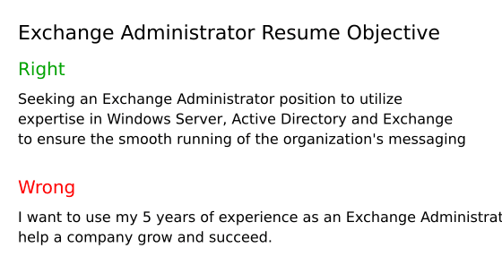 Top 18 Exchange Administrator Resume Objective Examples