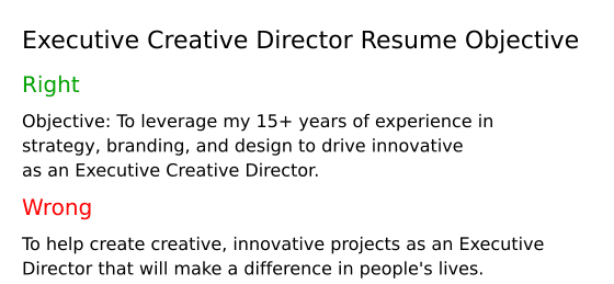 Top 17 Executive Creative Director Resume Objective Examples