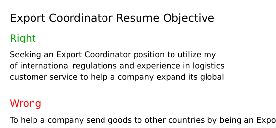 Top 18 Export Coordinator Resume Objective Examples