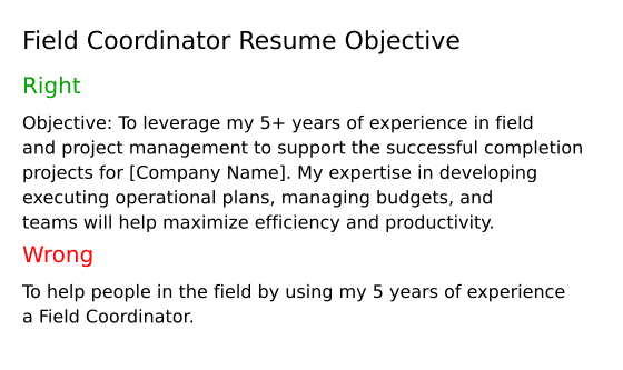 Top 16 Field Coordinator Resume Objective Examples