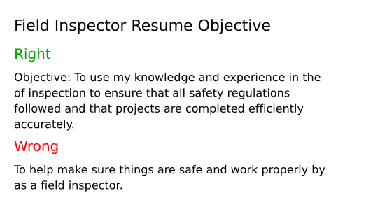 Top 18 Field Inspector Resume Objective Examples | ResumeCat