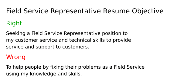 Top 16 Field Service Representative Resume Objective Examples