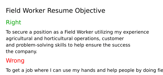 Top 17 Field Worker Resume Objective Examples | ResumeCat