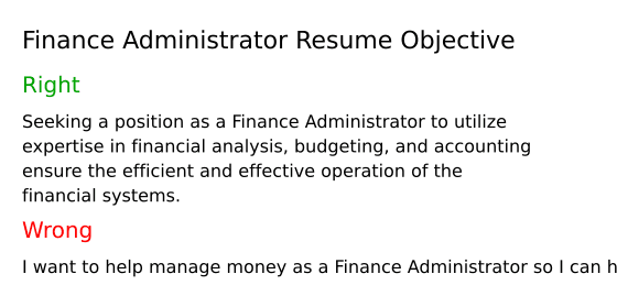 Top 18 Finance Administrator Resume Objective Examples