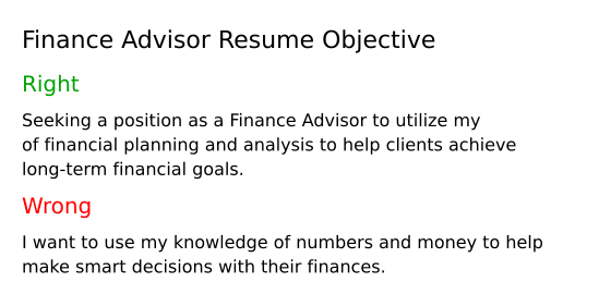Top 18 Finance Advisor Resume Objective Examples | ResumeCat