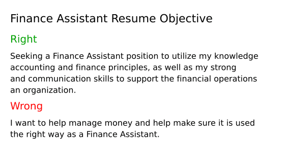 Top 17 Finance Assistant Resume Objective Examples