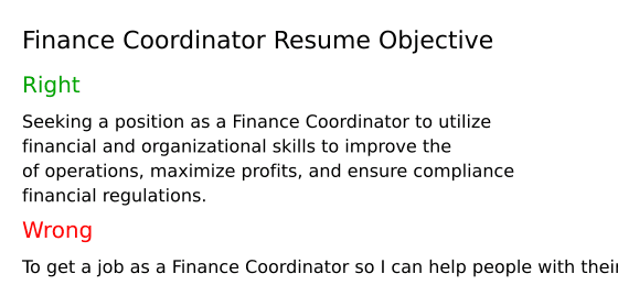 Top 18 Finance Coordinator Resume Objective Examples