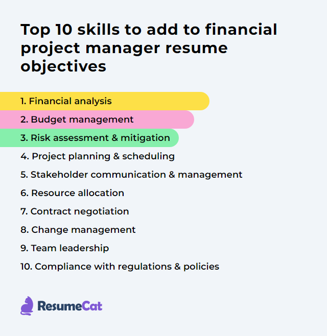 Top 16 Financial Project Manager Resume Objective Examples
