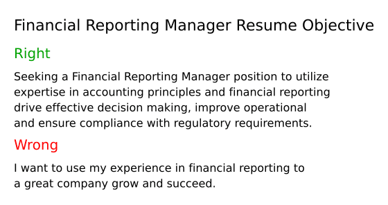 Top 17 Financial Reporting Manager Resume Objective Examples