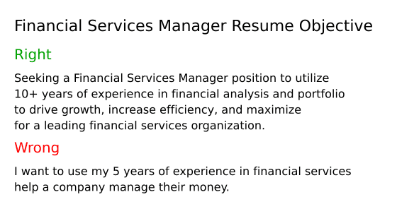 Top 16 Financial Services Manager Resume Objective Examples