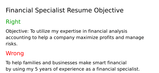 Top 16 Financial Specialist Resume Objective Examples