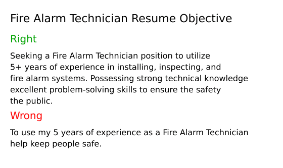 Top 16 Fire Alarm Technician Resume Objective Examples