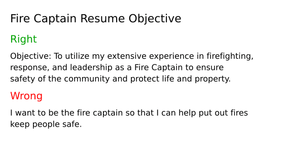 Top 18 Fire Captain Resume Objective Examples | ResumeCat