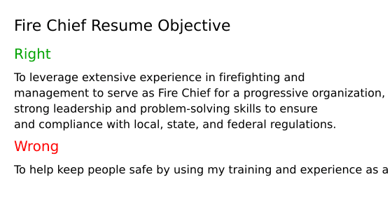 Top 16 Fire Chief Resume Objective Examples | ResumeCat
