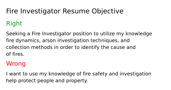 Top 16 Fire Investigator Resume Objective Examples