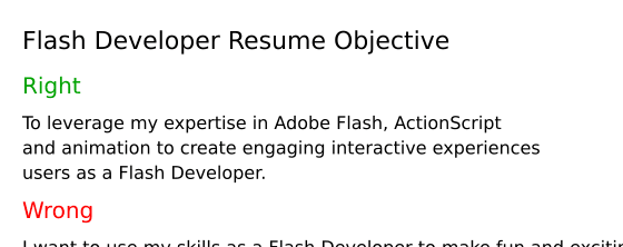 Top 18 Flash Developer Resume Objective Examples | ResumeCat