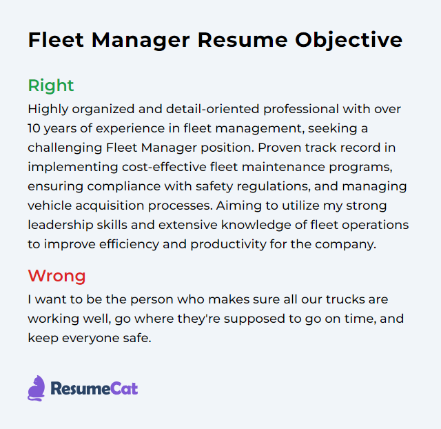 Top 17 Fleet Manager Resume Objective Examples ResumeCat Top 17 Fleet Manager Resume Objective Examples ResumeCat
