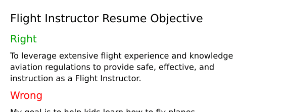 Top 18 Flight Instructor Resume Objective Examples