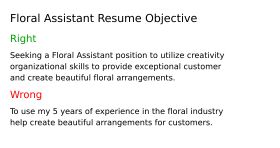 Top 16 Floral Assistant Resume Objective Examples