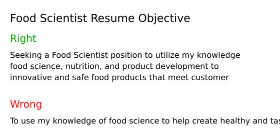 Top 18 Food Scientist Resume Objective Examples | ResumeCat