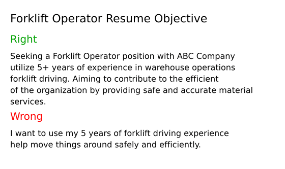 Top 18 Forklift Operator Resume Objective Examples