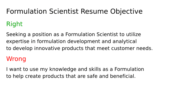 Top 16 Formulation Scientist Resume Objective Examples