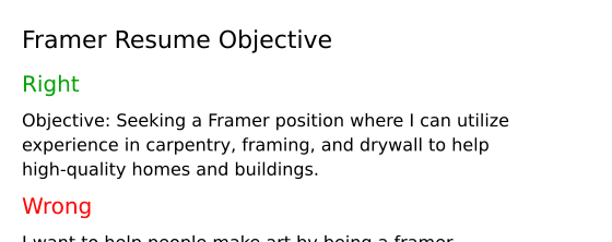 Top 17 Framer Resume Objective Examples | ResumeCat