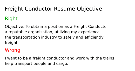 Top 17 Freight Conductor Resume Objective Examples