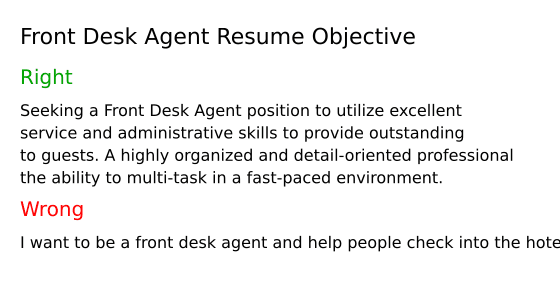 Top 18 Front Desk Agent Resume Objective Examples