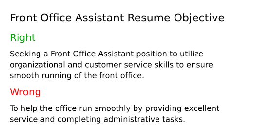 Top 18 Front Office Assistant Resume Objective Examples