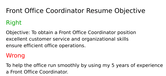 Top 18 Front Office Coordinator Resume Objective Examples