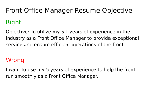 Top 17 Front Office Manager Resume Objective Examples