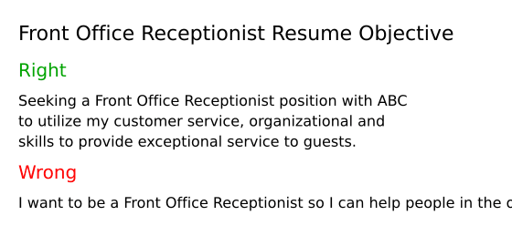 Top 16 Front Office Receptionist Resume Objective Examples