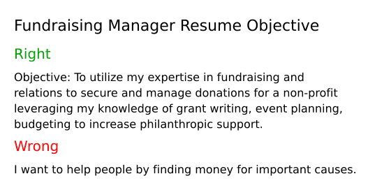 Top 17 Fundraising Manager Resume Objective Examples