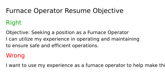 Top 18 Furnace Operator Resume Objective Examples