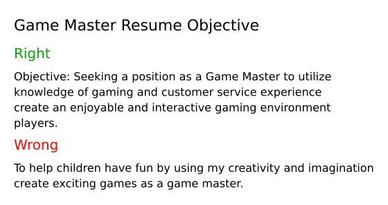 Top 18 Game Master Resume Objective Examples | ResumeCat