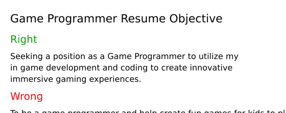 Top 17 Game Programmer Resume Objective Examples | ResumeCat