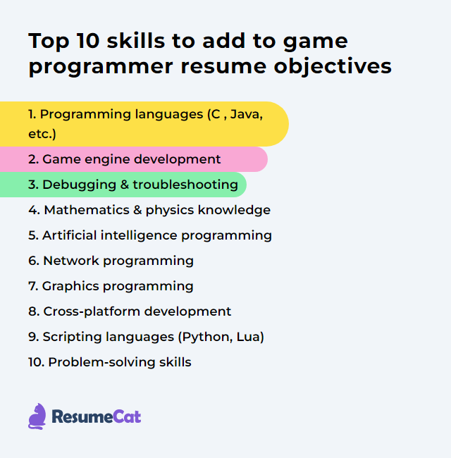 Top 17 Game Programmer Resume Objective Examples | ResumeCat